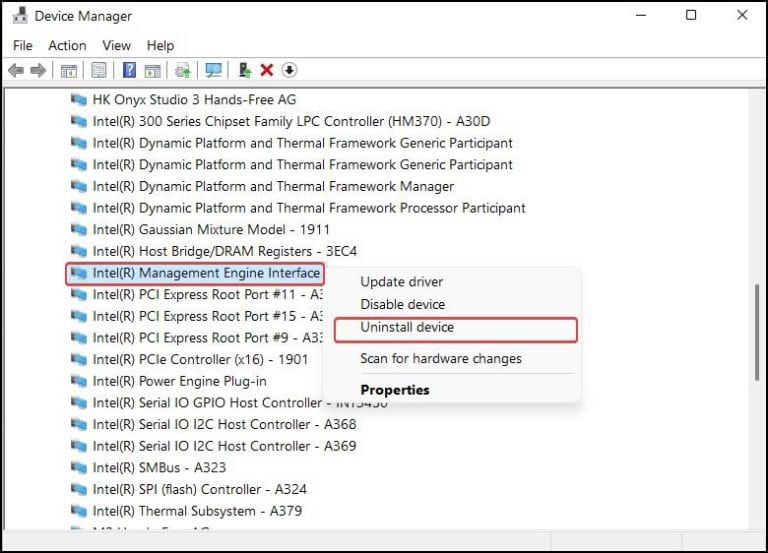 [fix] Intel Management Engine Interface Has A Driver Problem