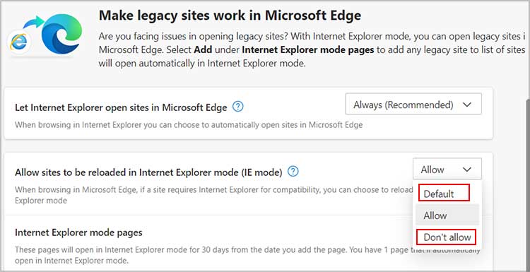 Microsoft Edge Compatibility Mode