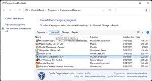How To Uninstall VirtualBox On Windows