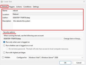 How To Create A Reboot Scheduled Task In Windows