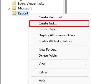 How To Create A Reboot Scheduled Task In Windows
