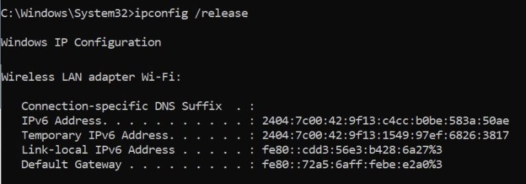 How To Release And Renew An IP Address