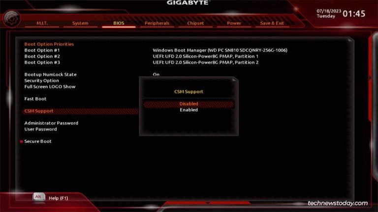 How To Enable Or Disable CSM On Gigabyte