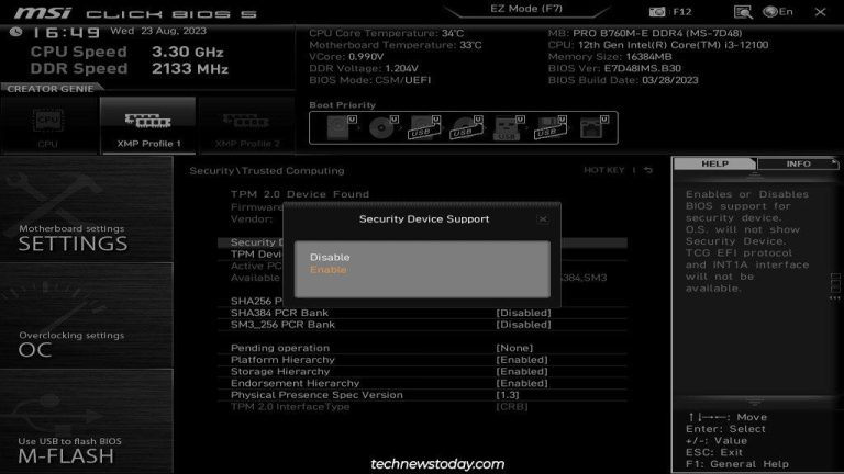 How To Enable TPM In MSI BIOS