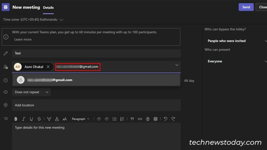 How To Send A Teams Meeting Invite