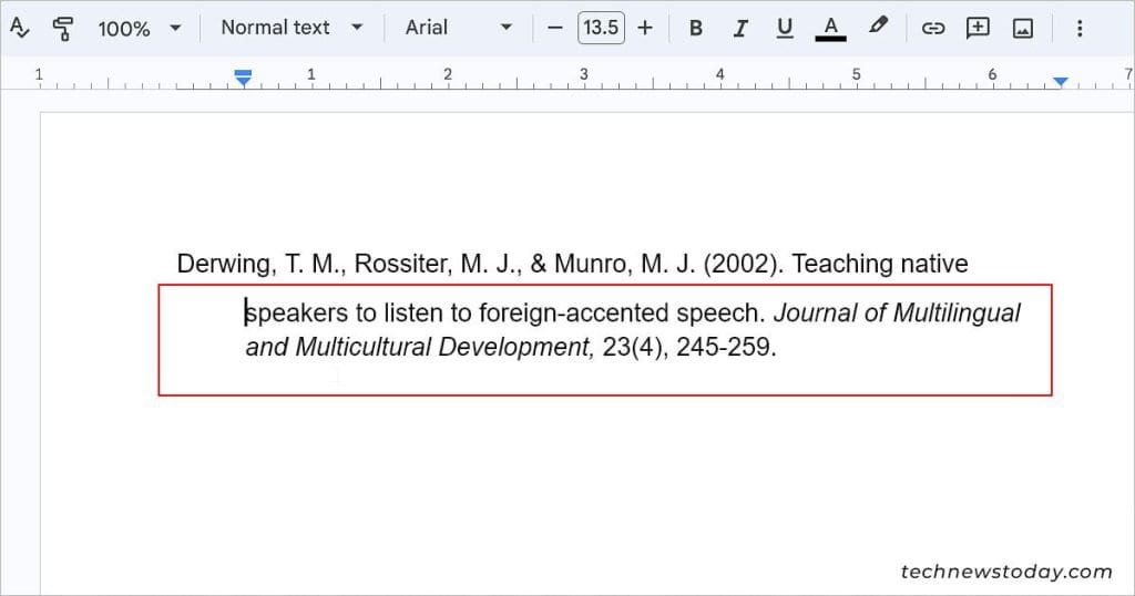 How To Indent Second Line In Google Docs For Citations