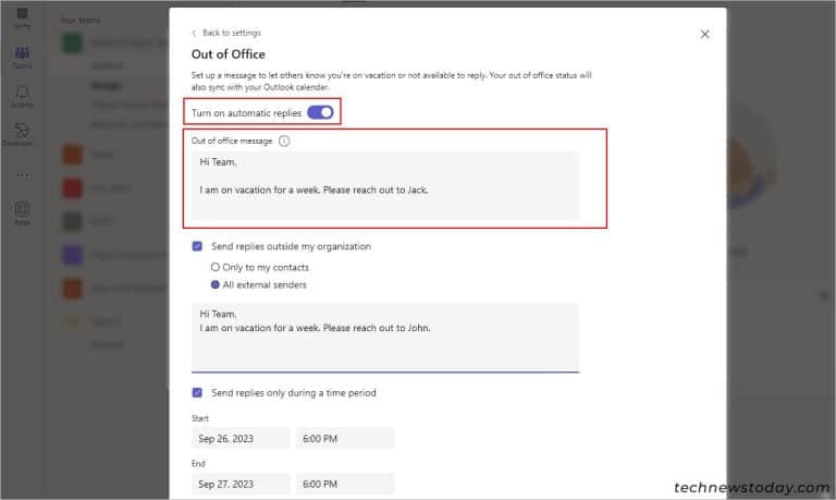 How To Set Out Of Office In Teams