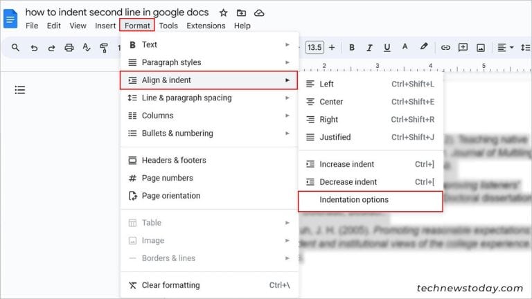 How To Indent Second Line In Google Docs For Citations