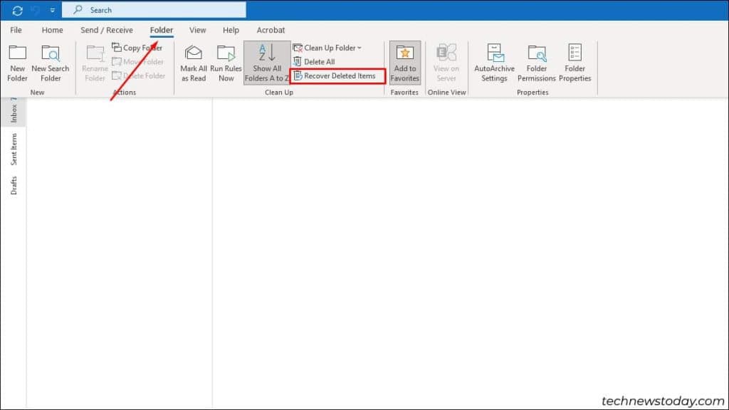 How To Recover Deleted Folder In Outlook