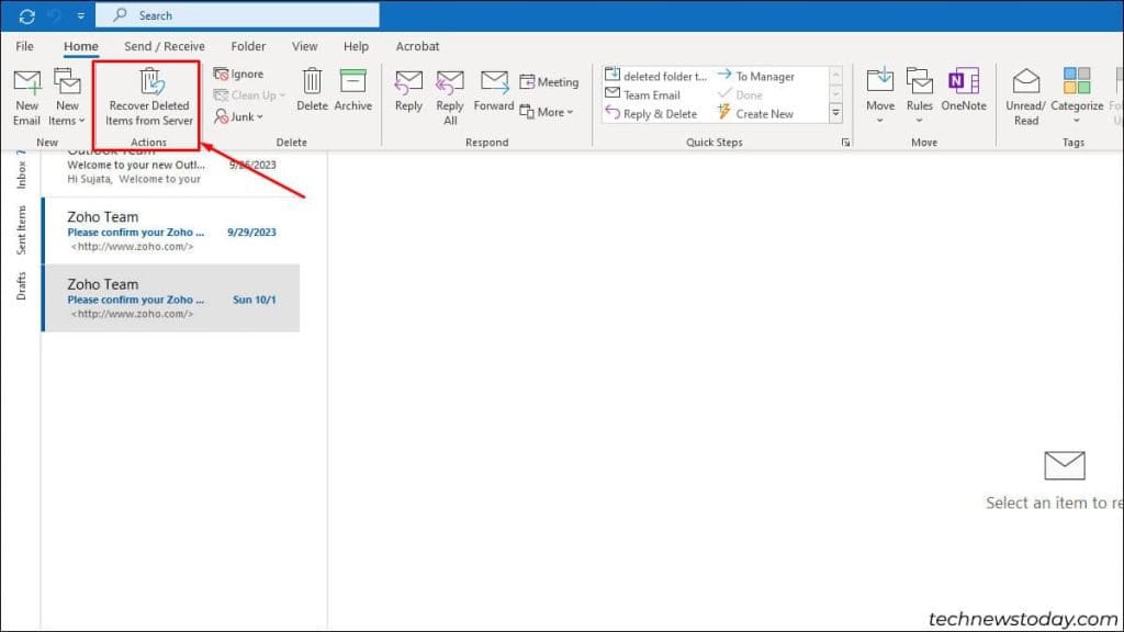 How To Recover Deleted Folder In Outlook