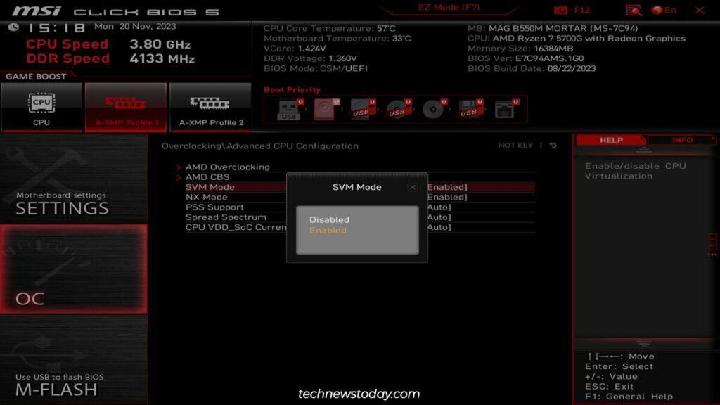 [Solved] AMD-V Is Disabled In The BIOS Error